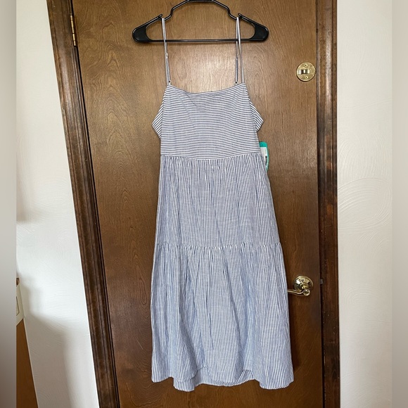 Vero Moda | Dresses | Vero Moda Blue Striped Midi Dress | Poshmark